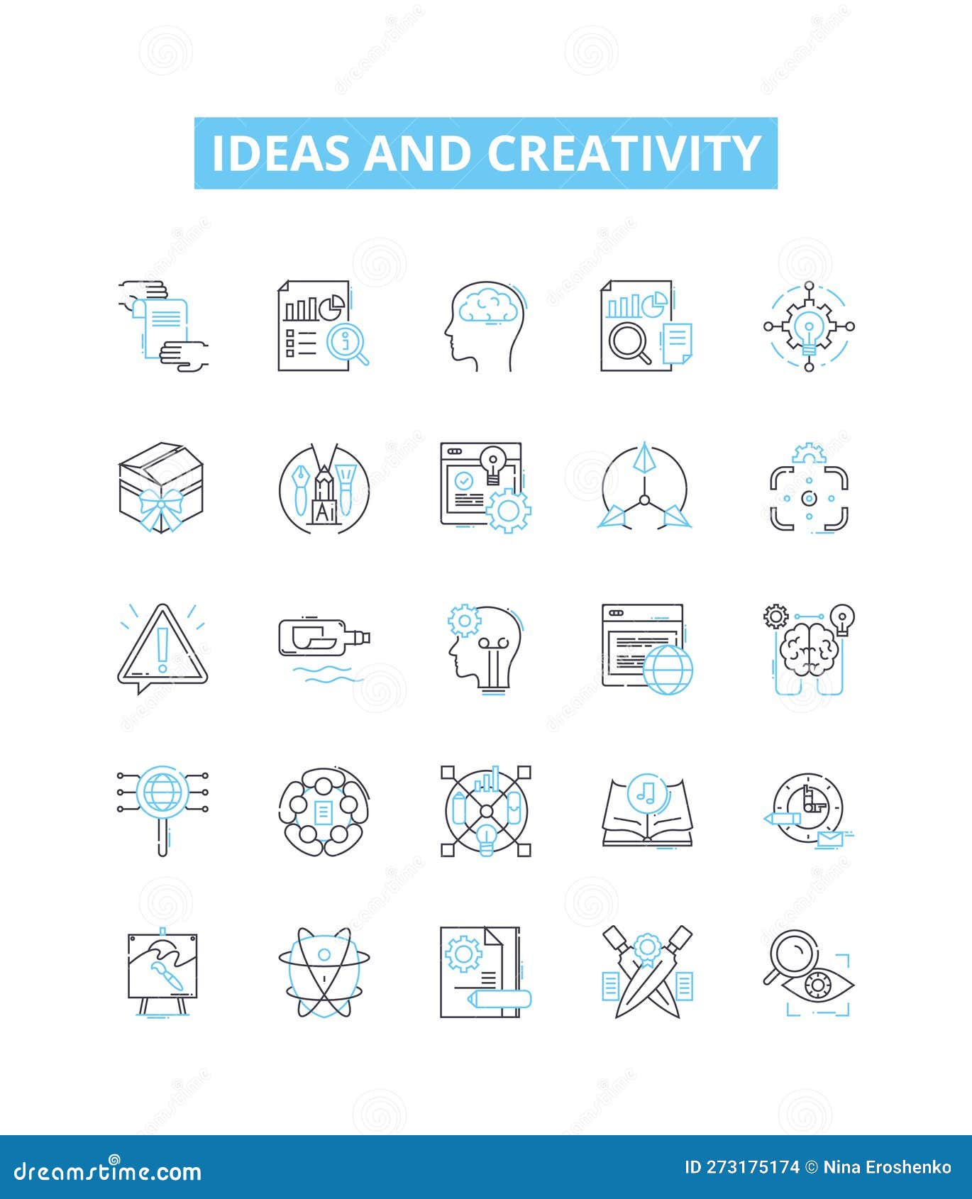 Ideas and Creativity Vector Line Icons Set. Ideas, Creativity ...