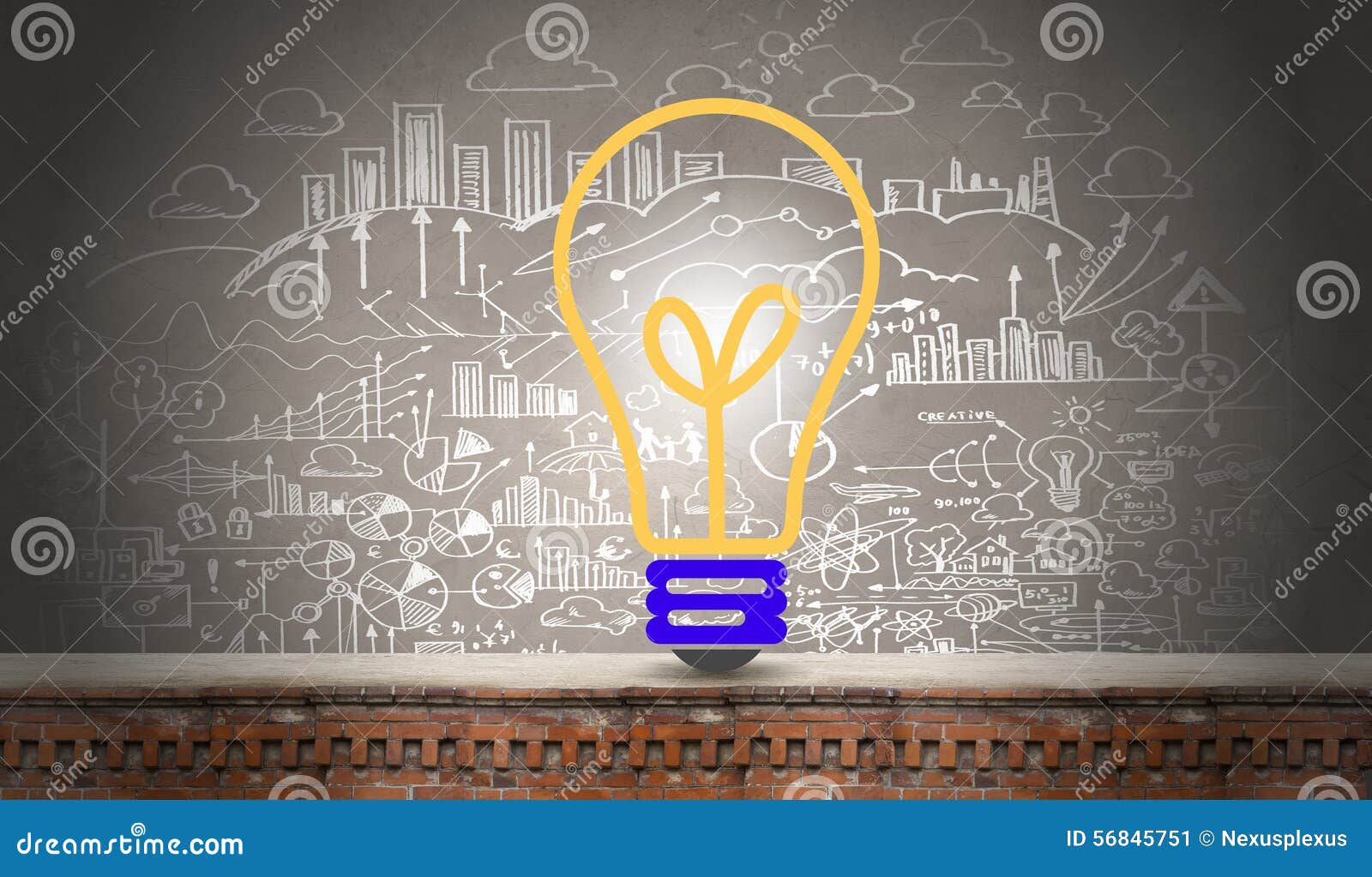 Ideas de Brigth stock de ilustración. Ilustración de inteligente - 56845751