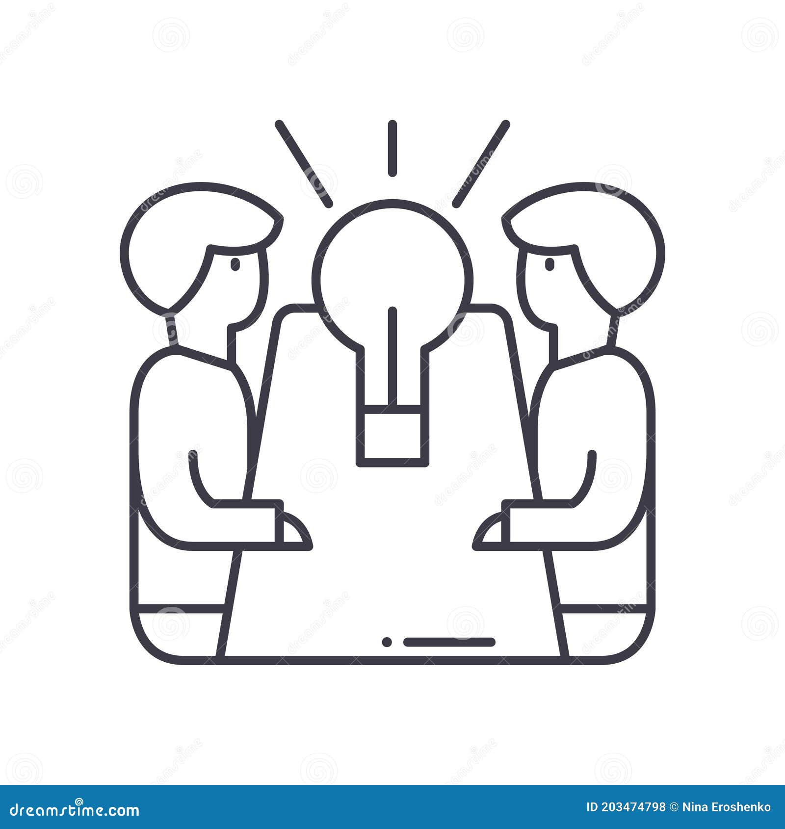 Ideas Exchange Icon, Linear Isolated Illustration, Thin Line Vector ...