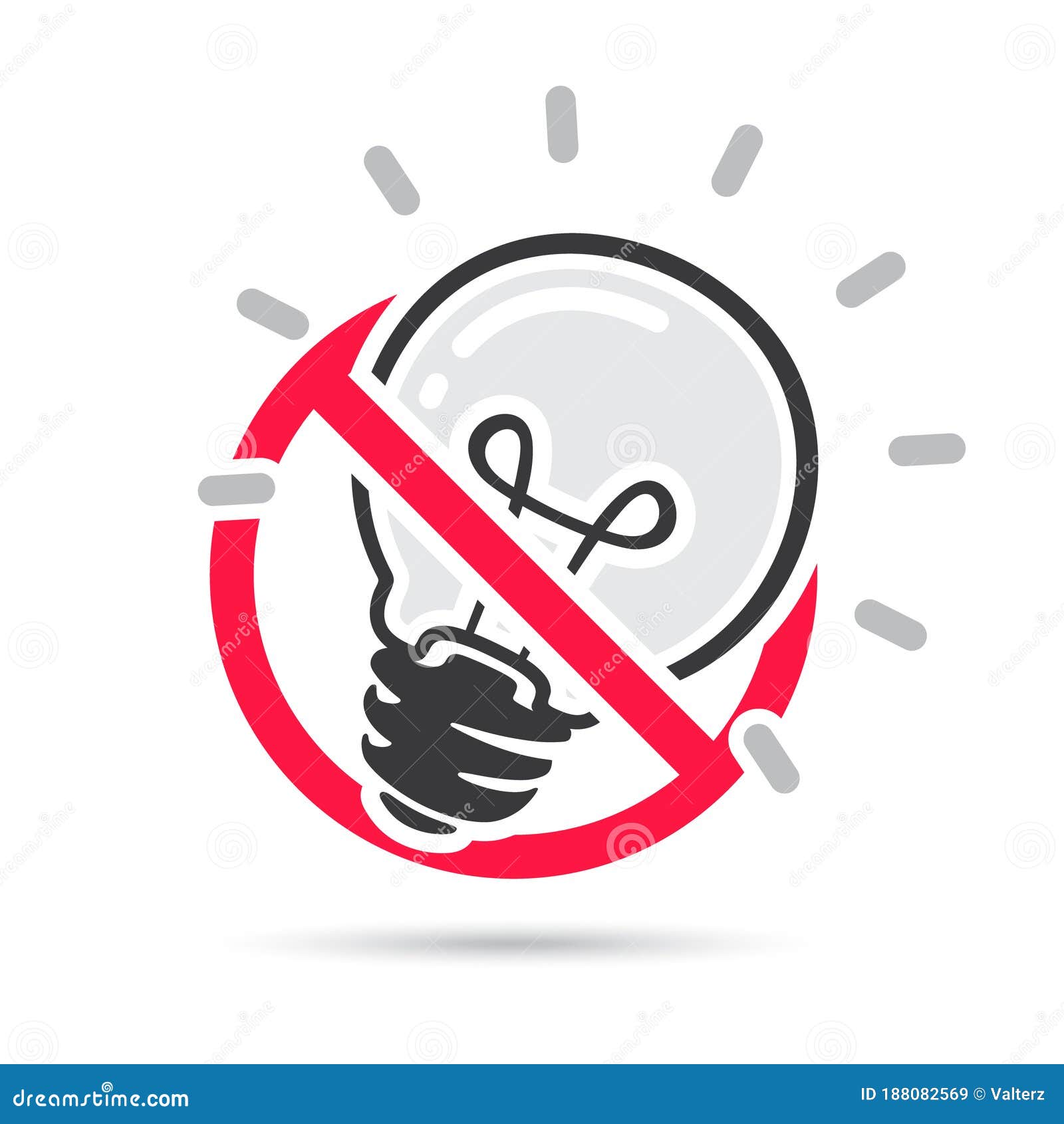 Ideas Forbidden Vector Icon. No Idea Concept. No Light Stock Vector ...