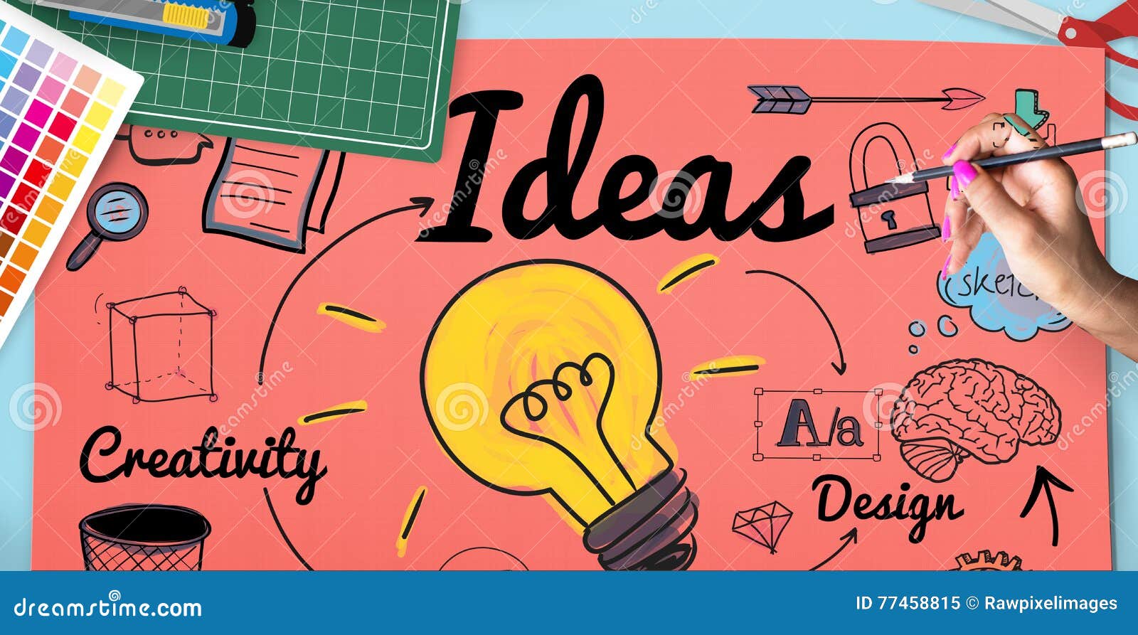 Ideas Idea Vision Design Plan Objective Mission Concept Stock Image ...