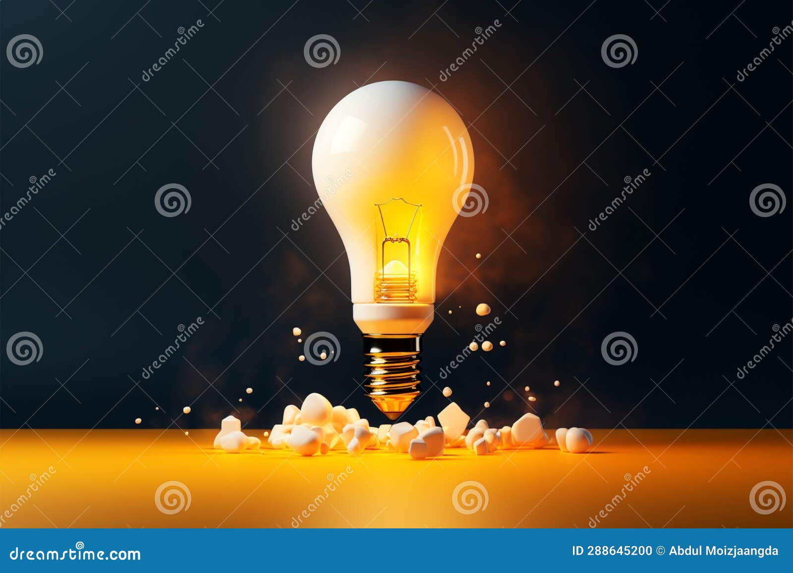 Ideas Ignite Like a Rocket from a 3D Light Bulb Stock Illustration ...