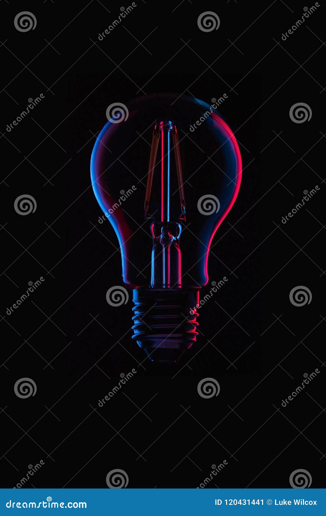 Ideas and Innovation Red and Blue Light Bulb Concept Stock Image ...