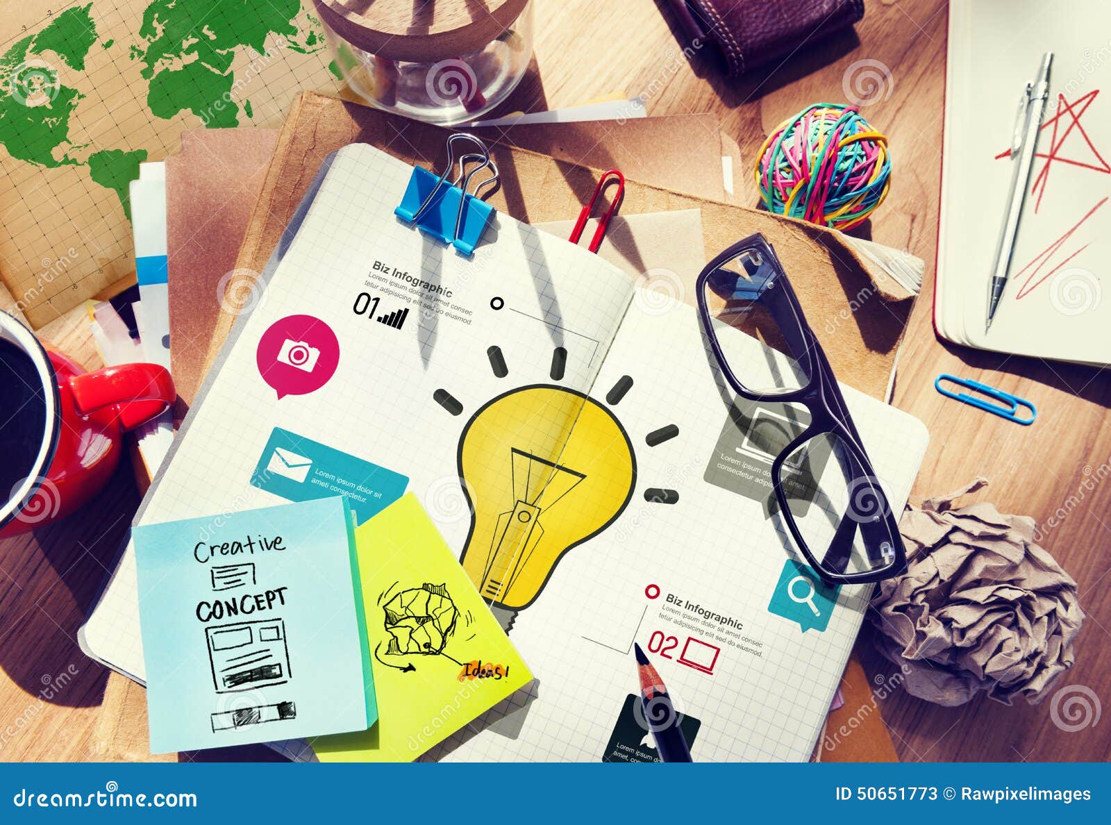 Ideas Inspiration Creativity Biz Infographic Innovation Concept Stock ...