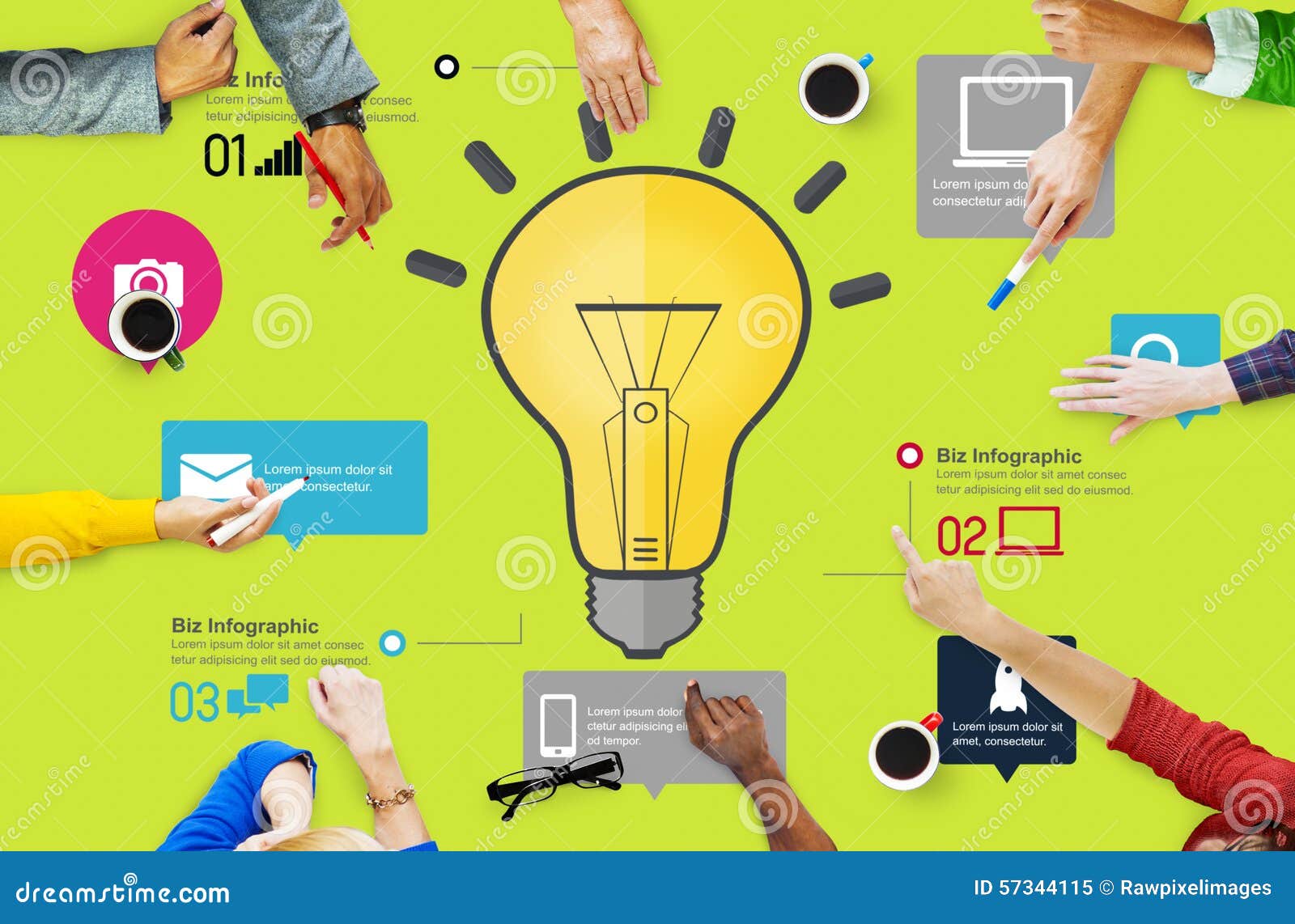 Ideas Inspiration Creativity Biz Infographic Innovation Concept Stock ...