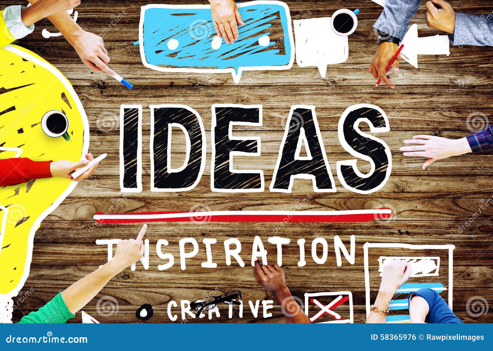 Ideas Inspiration Think Creative Research Concept Stock Photo - Image ...