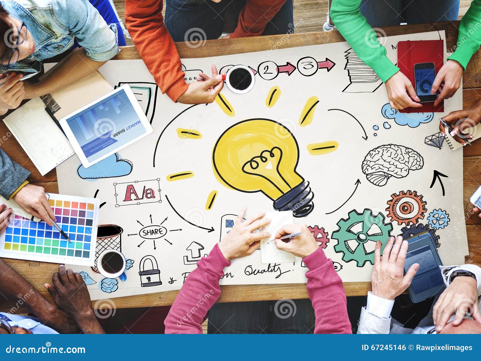 Ideas Learning Strategy Plan Teamwork Concept Stock Photo - Image of ...
