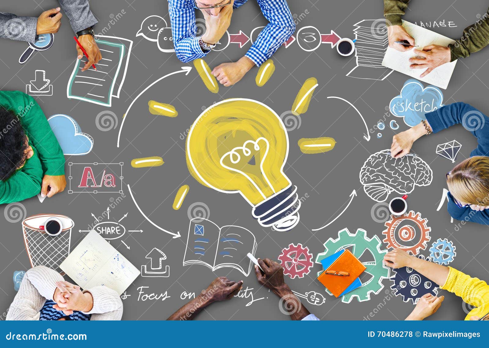 Ideas Learning Strategy Plan Teamwork Concept Stock Photo - Image of ...