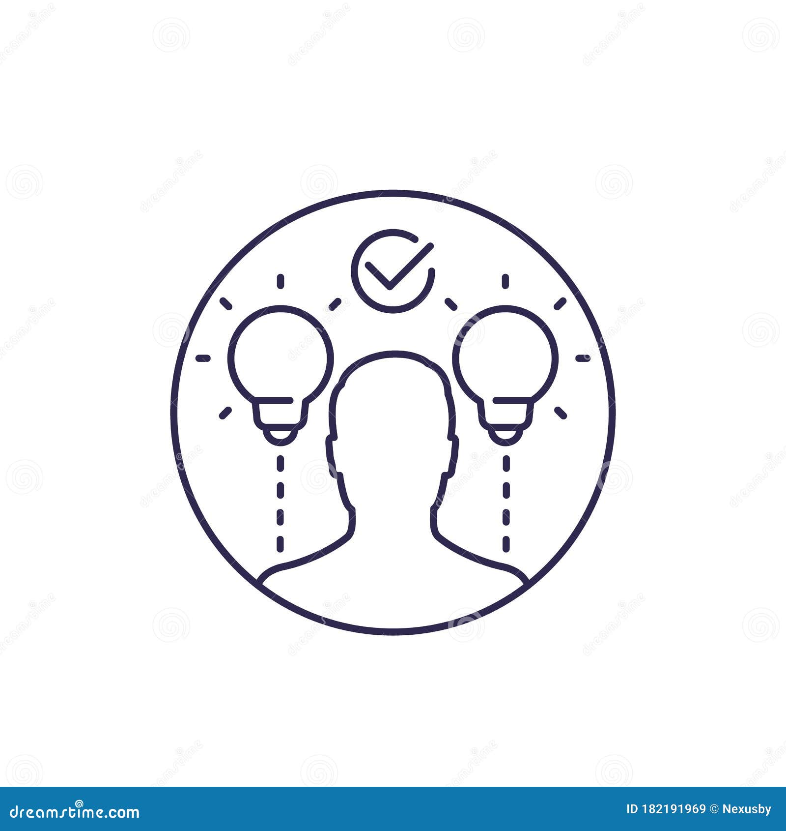 Ideas, line icon stock illustration. Illustration of concept - 182191969