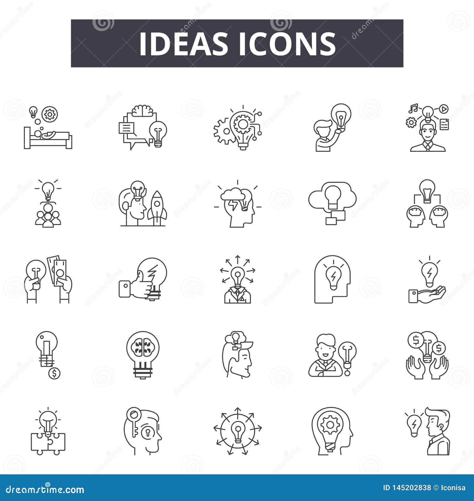 Ideas Line Icons, Signs, Vector Set, Outline Illustration Concept Stock ...