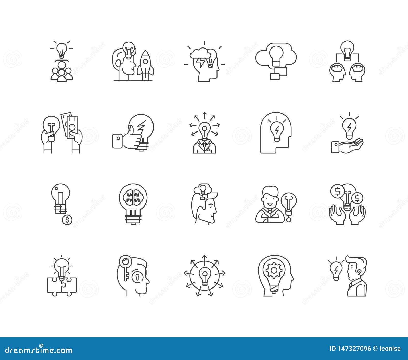 Ideas Line Icons, Signs, Vector Set, Outline Illustration Concept Stock ...