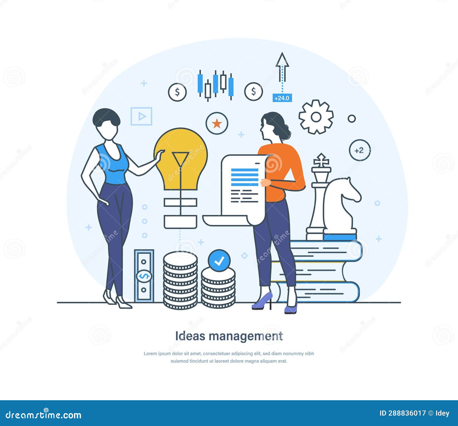 Ideas Management, Creative Thinking, Searching for New Solutions Stock ...