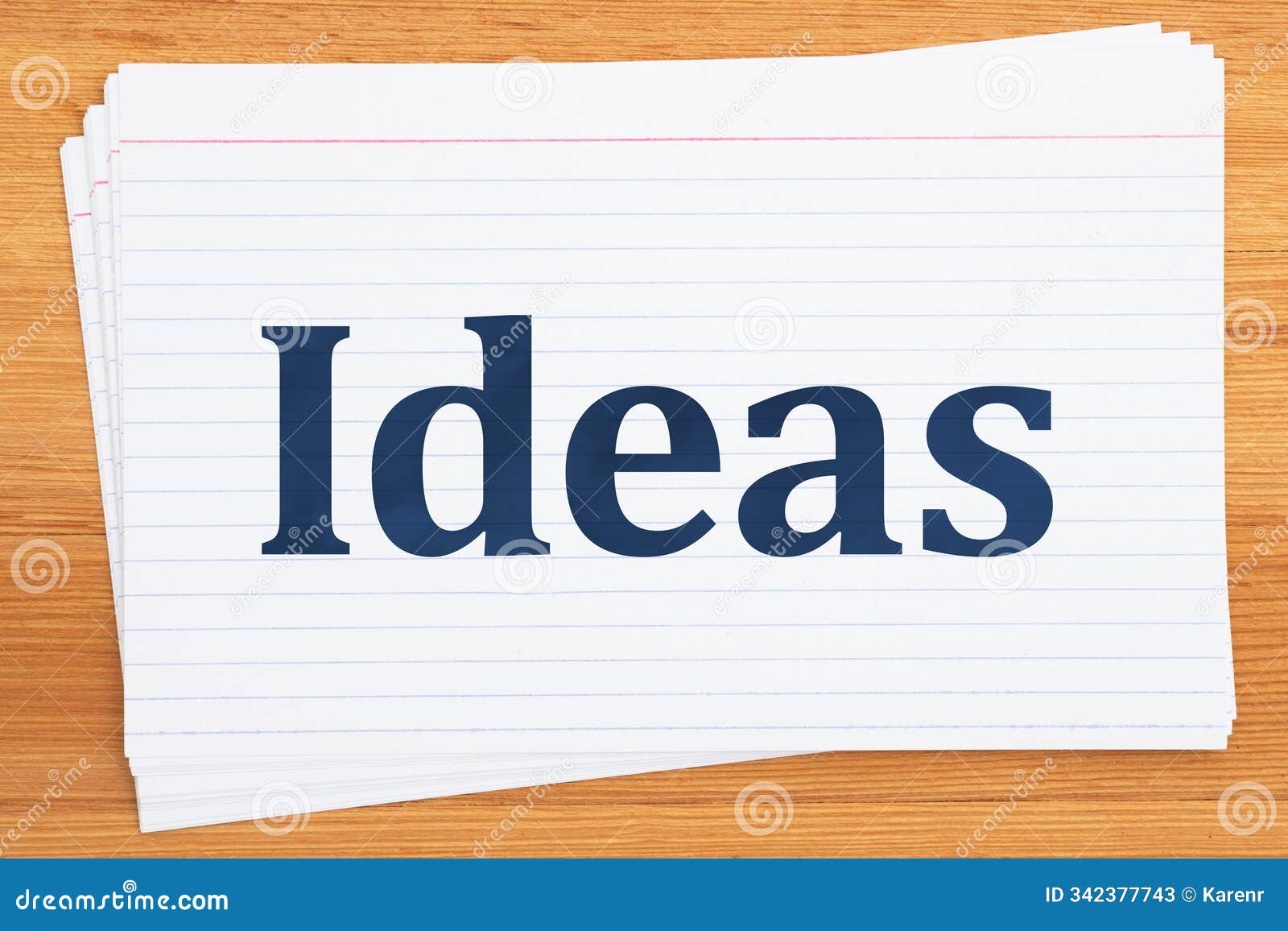 Ideas Message on Index Cards on a Desk Stock Image - Image of stack ...