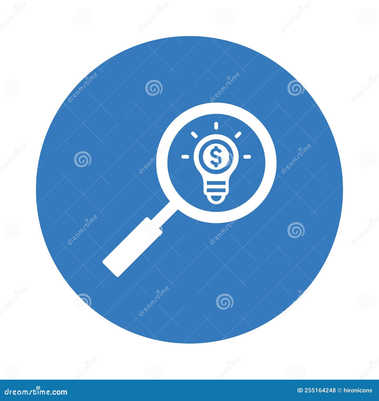 Ideas, Money, Search Icon. Blue Color Design Stock Illustration ...