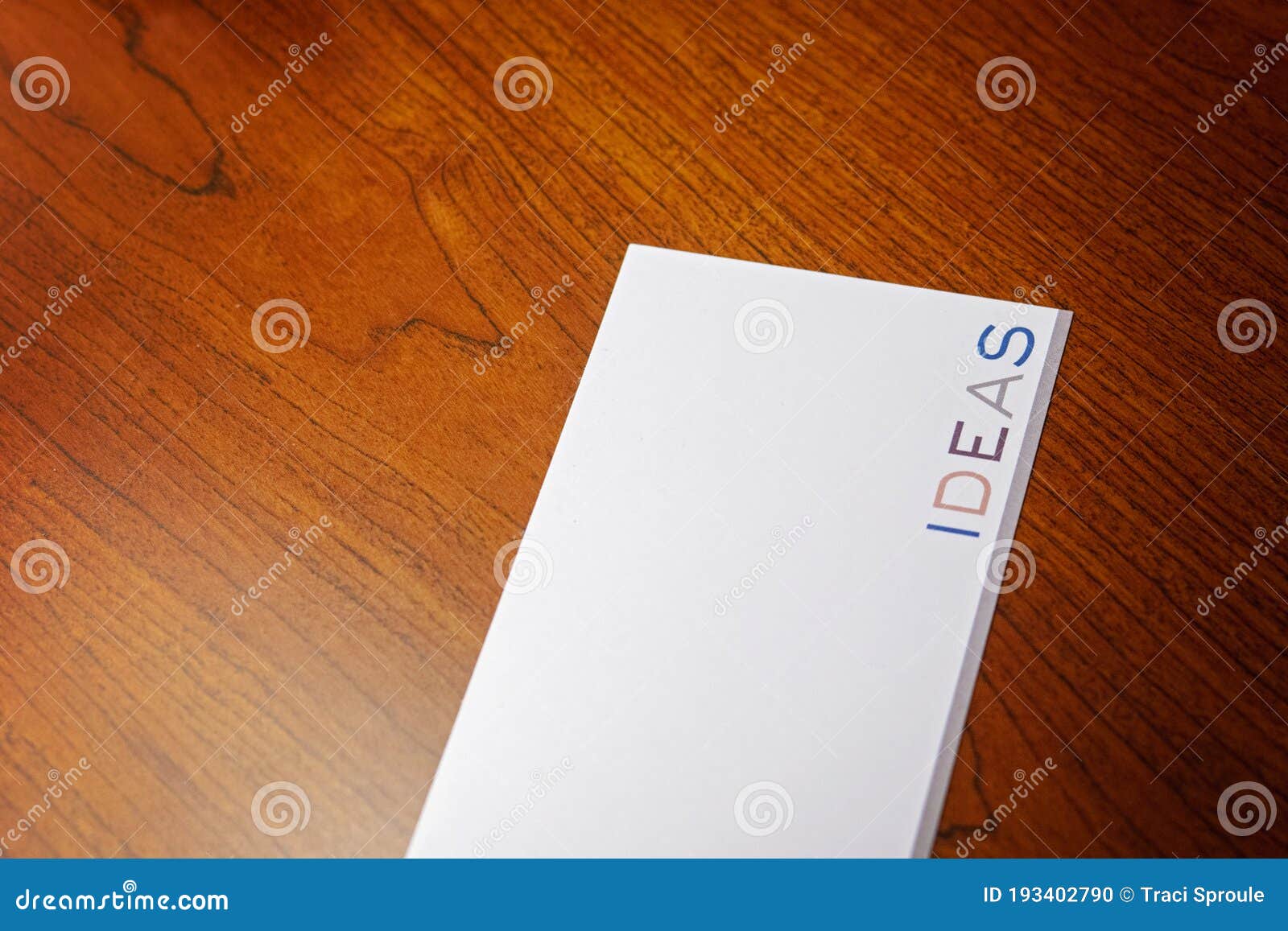 Ideas Note Page on Wooden Table Ready for Writing Stock Photo - Image ...