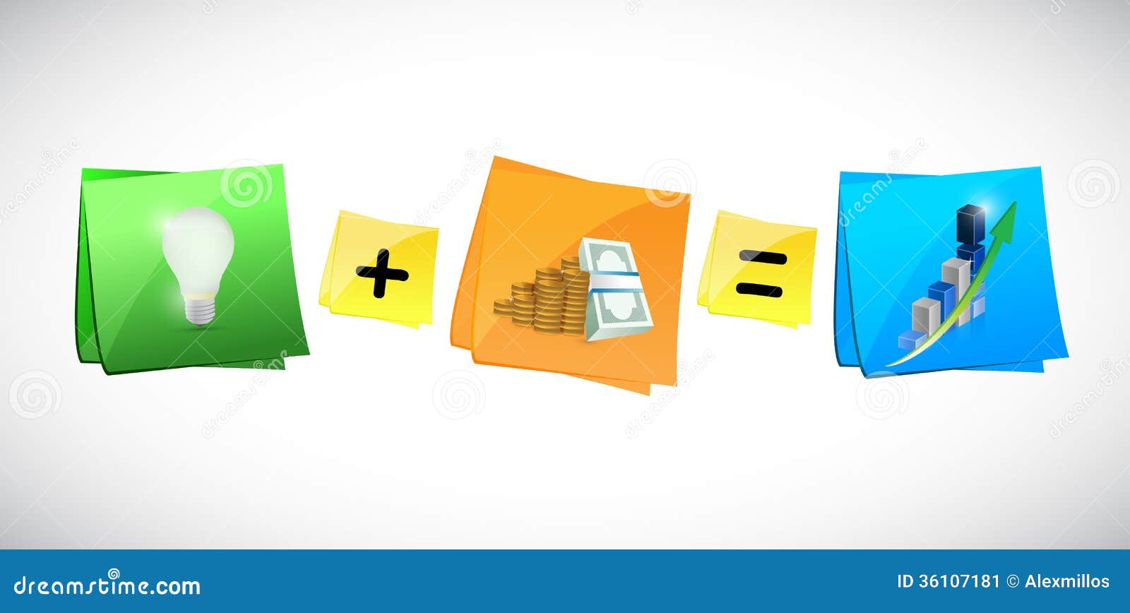 Success Equals Ideas Plus Work Times Luck Stock Photo | CartoonDealer ...