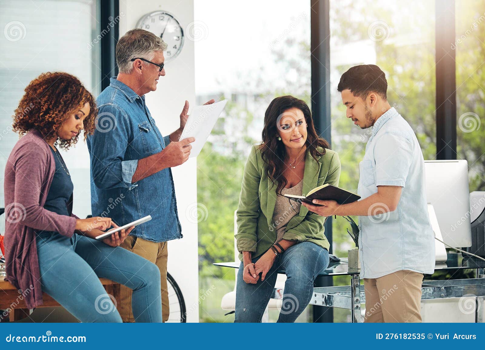 Ideas Shape the Course of Their Success. a Group of Creative Colleagues ...