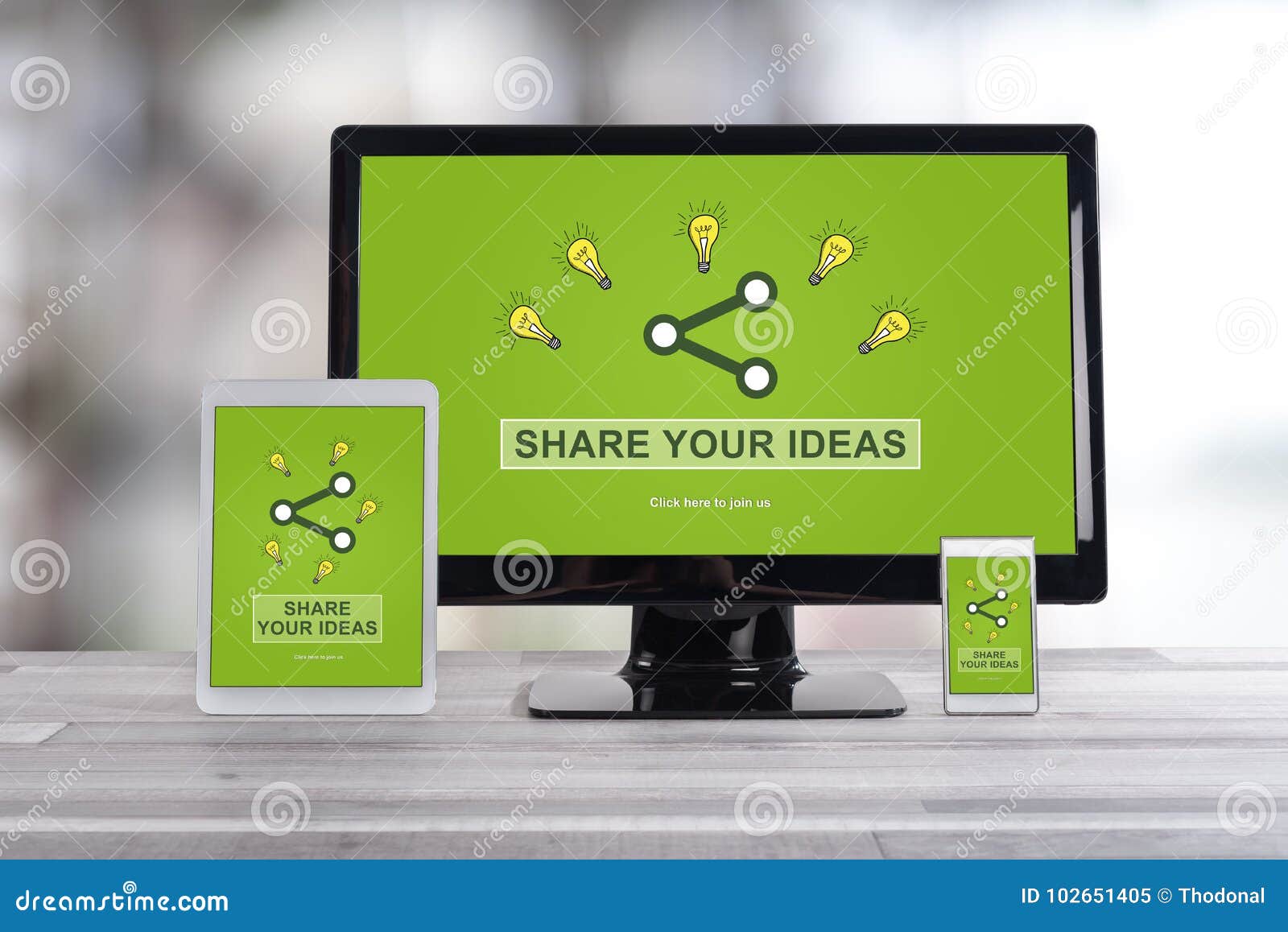Ideas Sharing Concept on Different Devices Stock Image - Image of ...