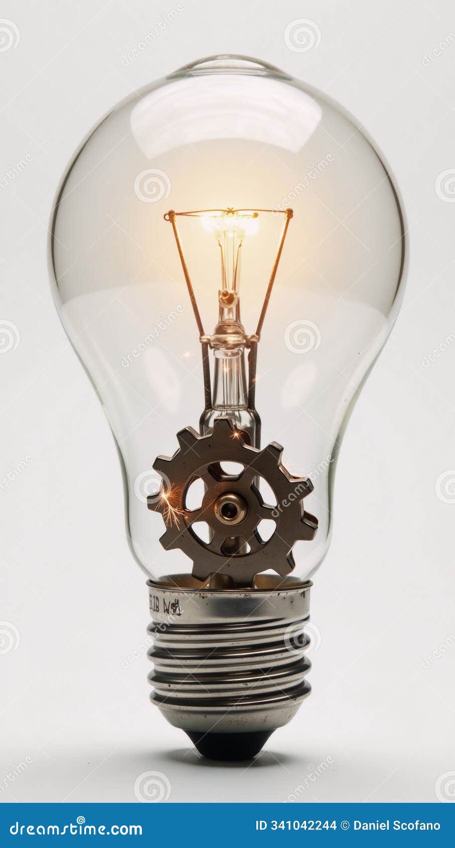 Ideas Spurring Innovation and Progress Lightbulb with Gearing Concepts ...