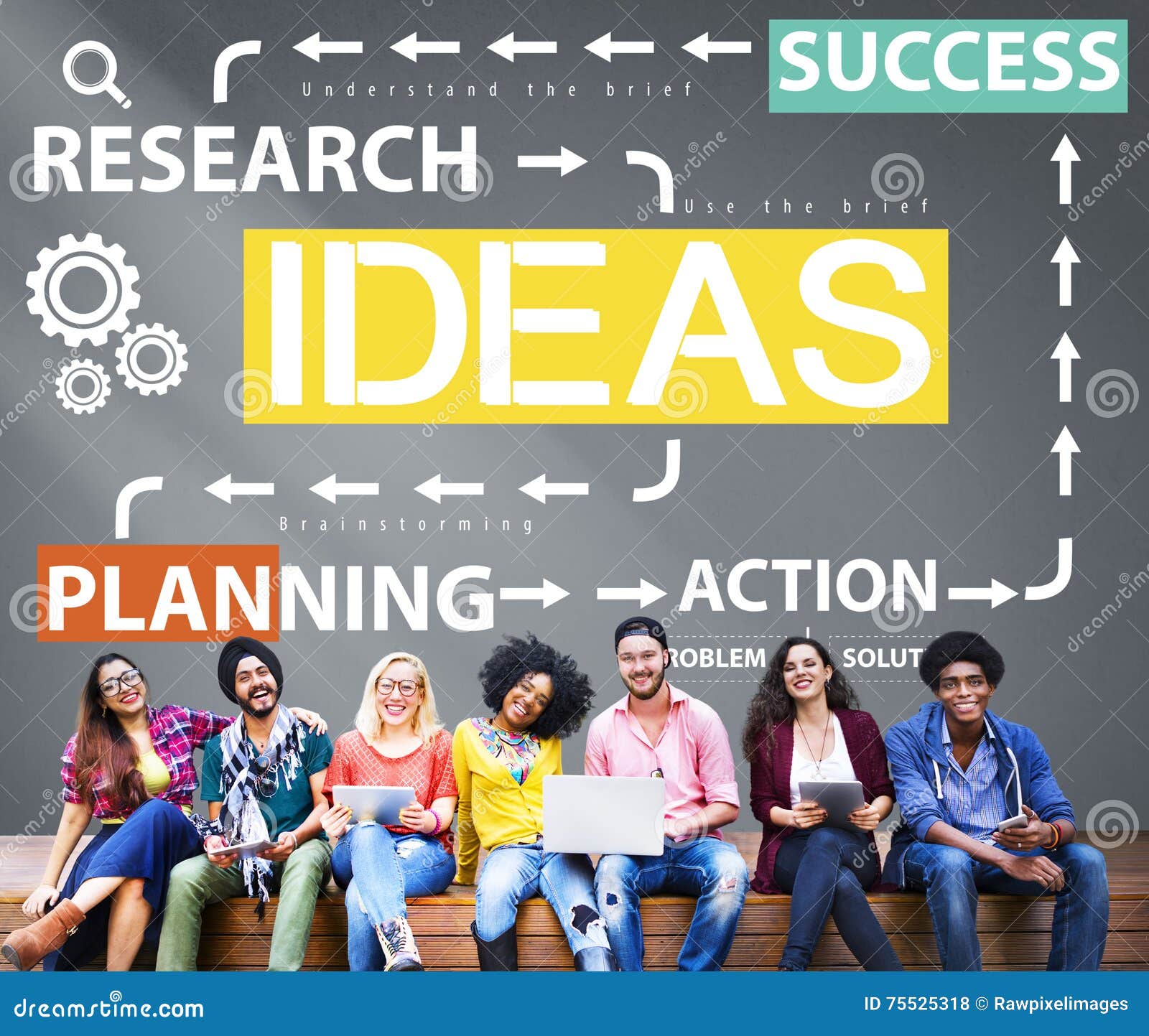 Ideas Success Planning Action Management Concept Stock Photo - Image of ...