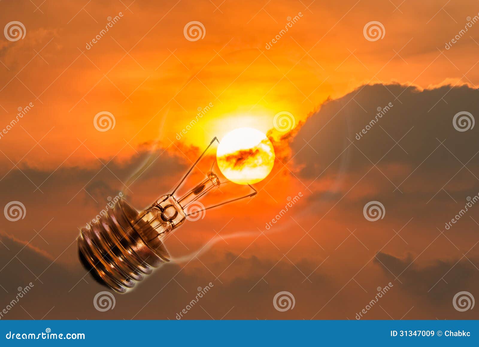 Ideas, the Sun, a Light Bulb. Stock Image - Image of electricity ...