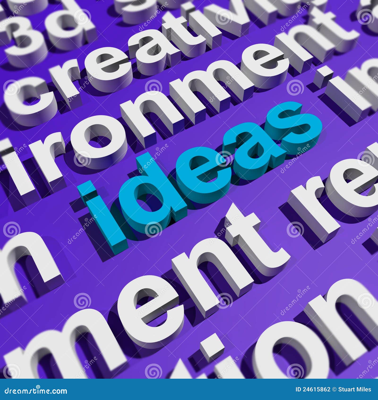 Ideas Word in 3d Lettering Showing Concepts Stock Illustration ...