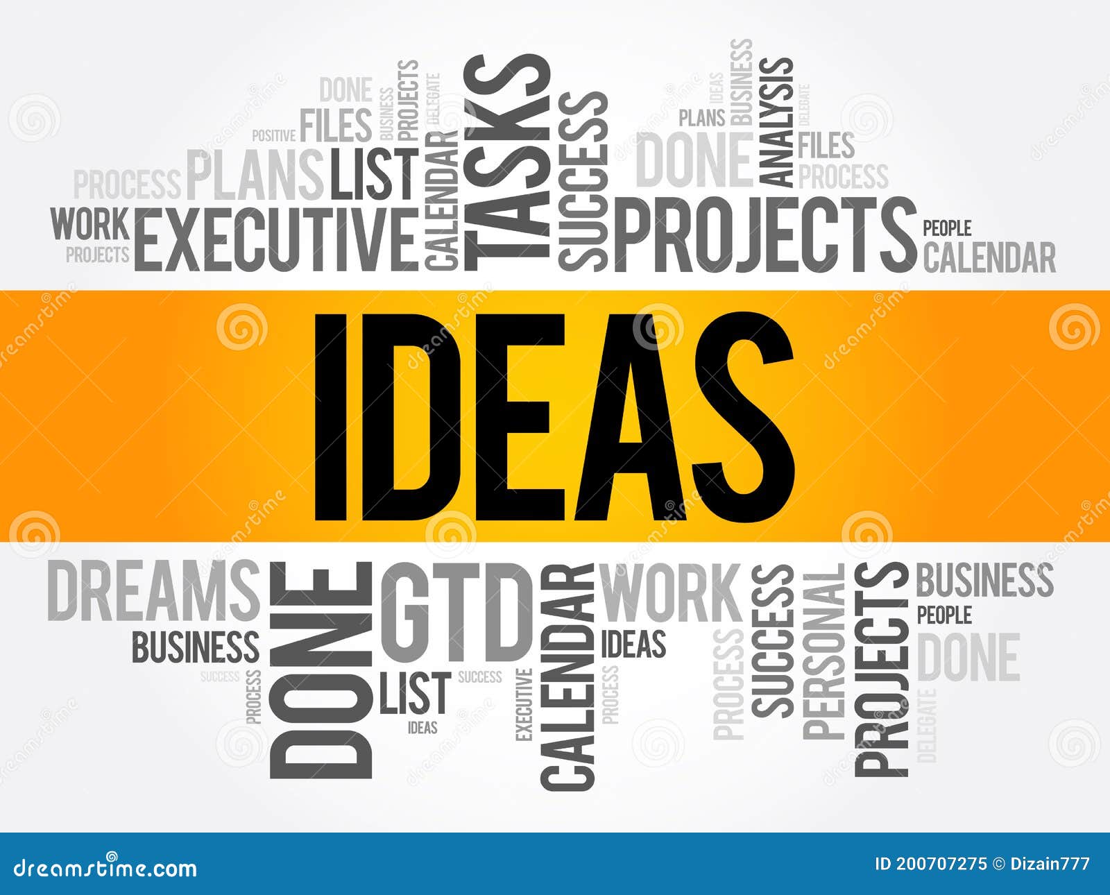 Ideas word cloud collage stock illustration. Illustration of logic ...