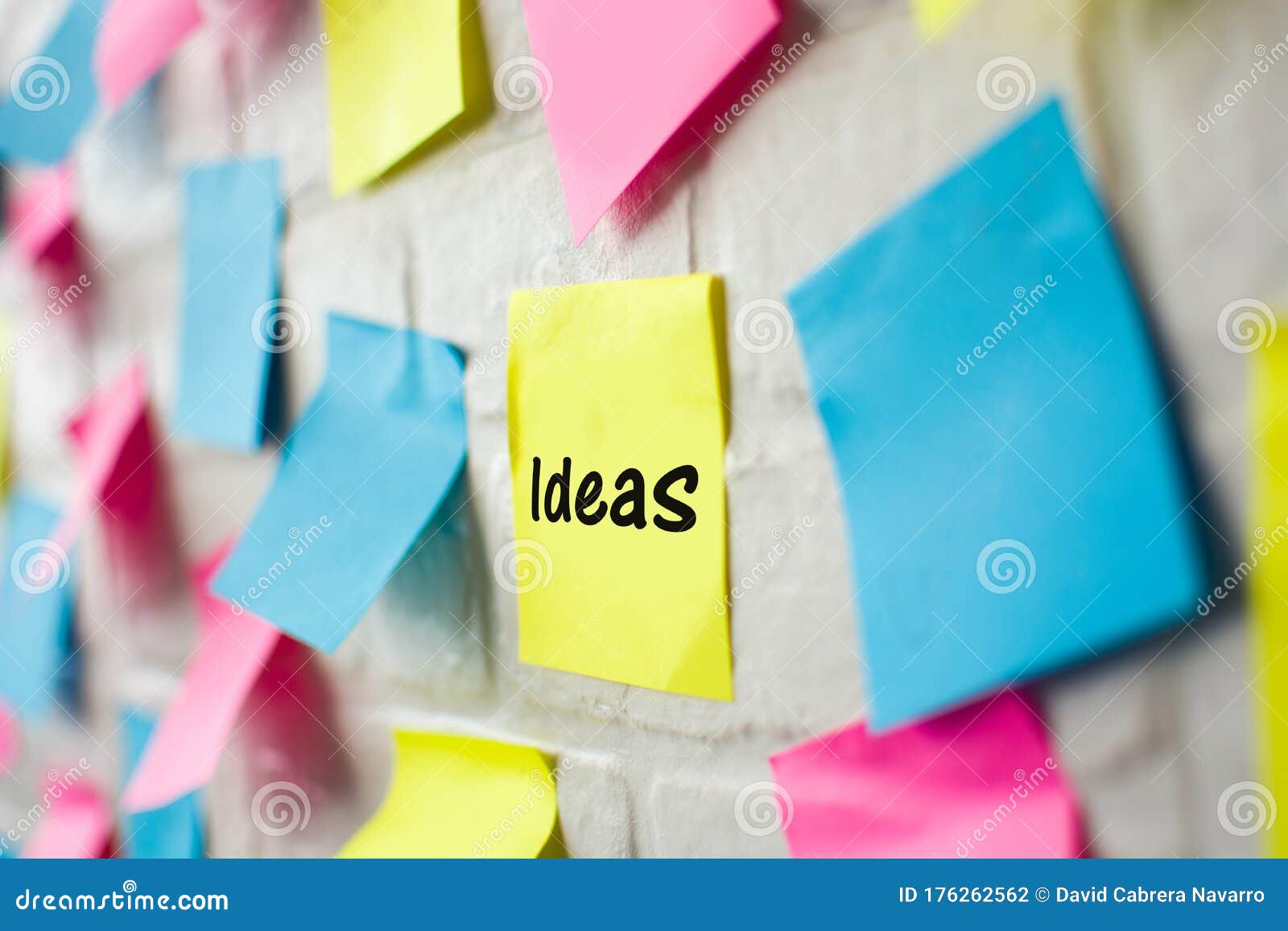 Ideas Word in Colored Notes Stock Photo - Image of home, brainstorming ...