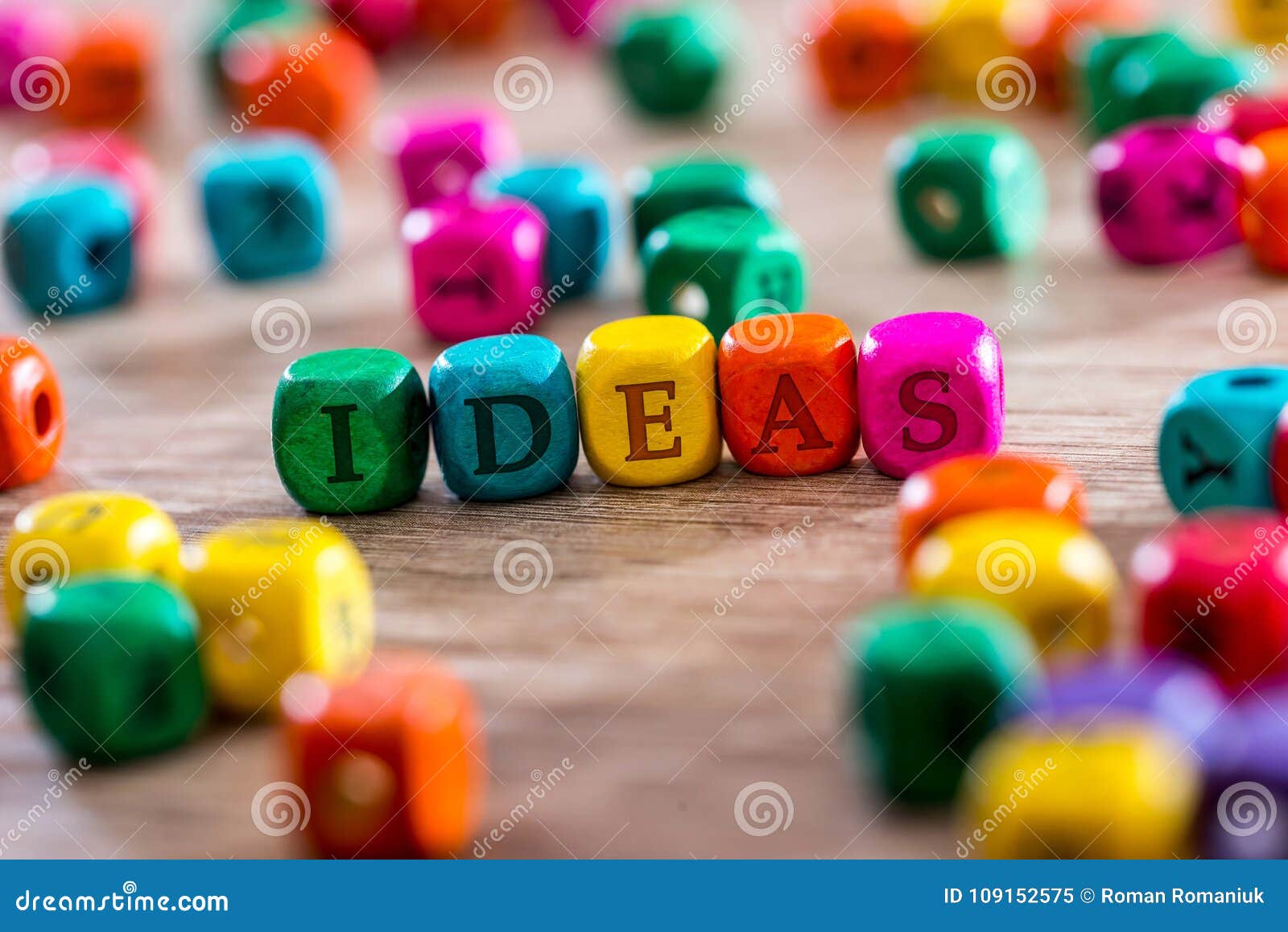 Word Ideas Word in Wooden Cube. Stock Image - Image of ideas, wooden ...