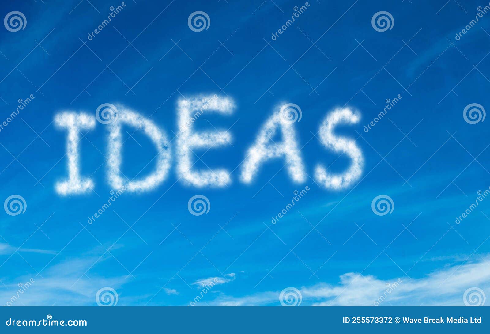Ideas Written in White in Sky Stock Illustration - Illustration of ...