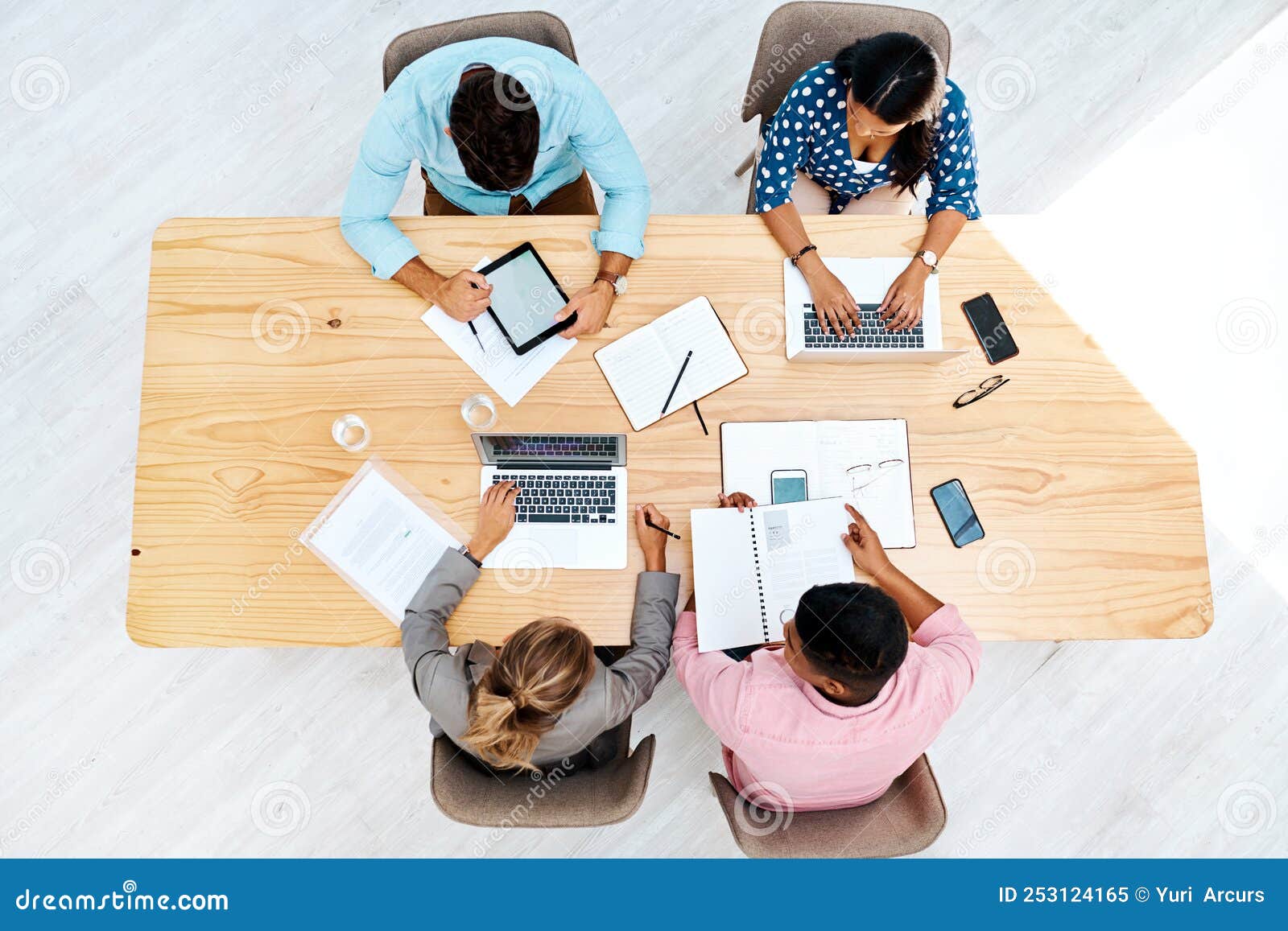 The Ideation Process. High Angle Shot of a Group of Businesspeople ...