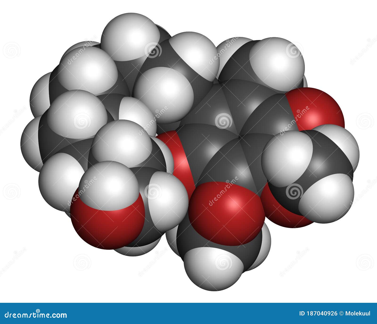 Idebenone drug molecule stock illustration. Illustration of chain ...