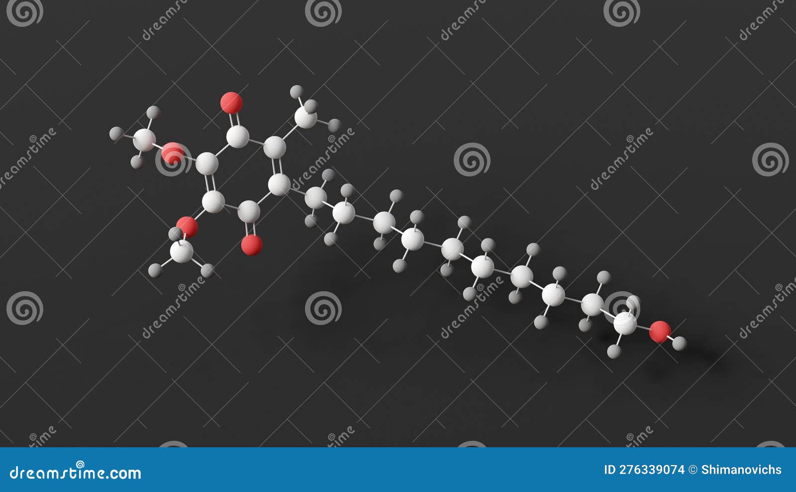 Idebenone Molecule, Molecular Structure, Ferroptosis Inhibitor, Ball ...