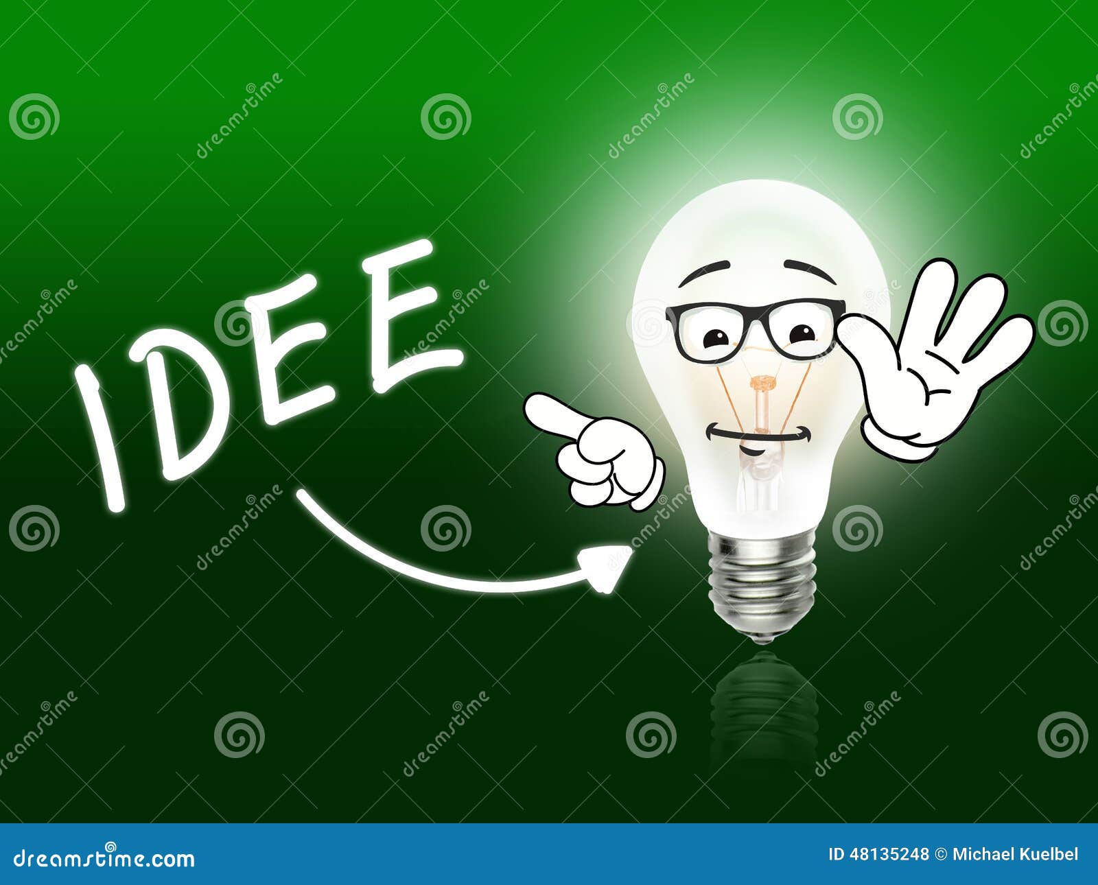 Idee Bulb Lamp Energy Light Green Stock Illustration - Illustration of ...