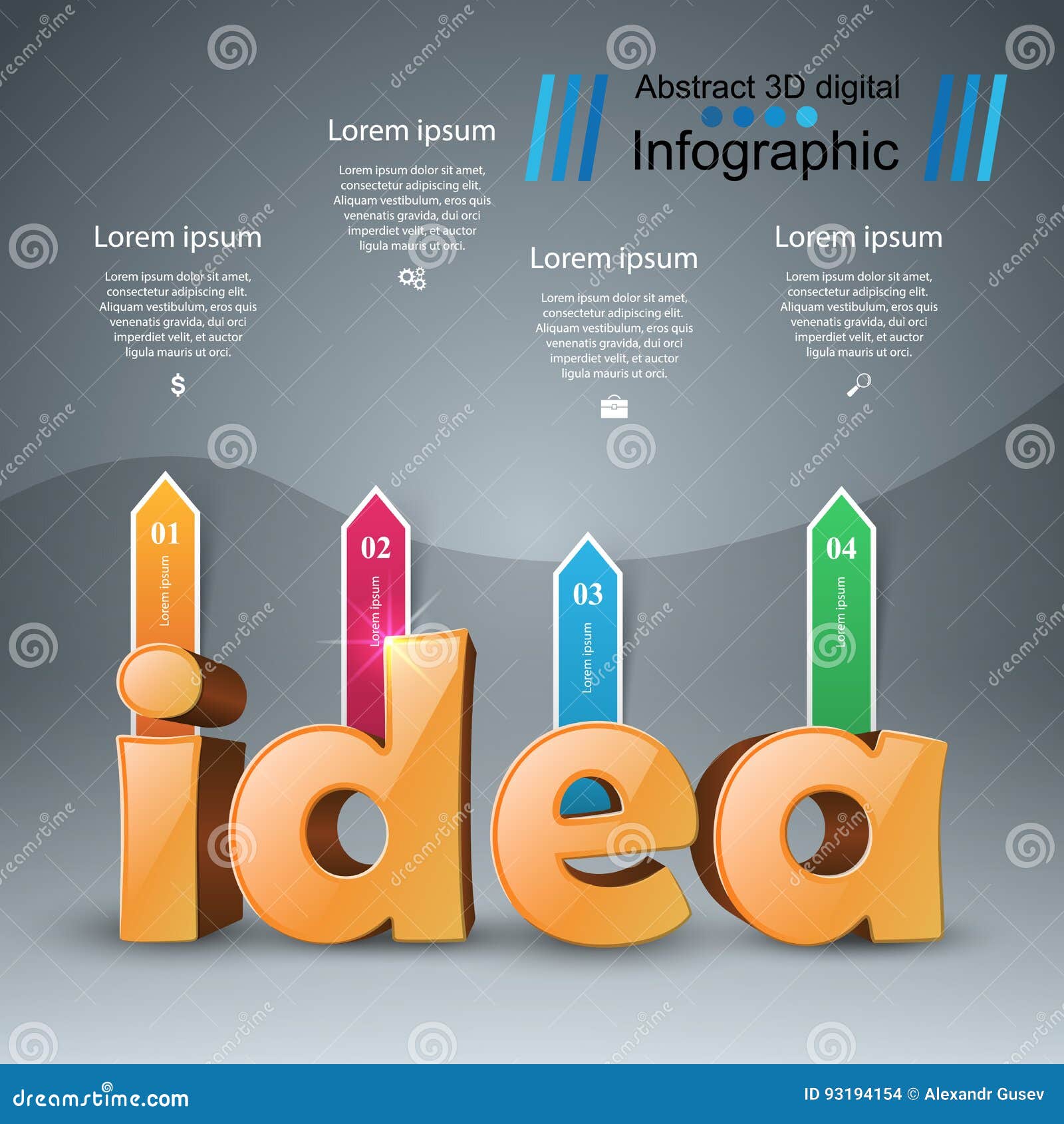 Idee 3D Digitale Illustratie Infographic Vector Illustratie ...