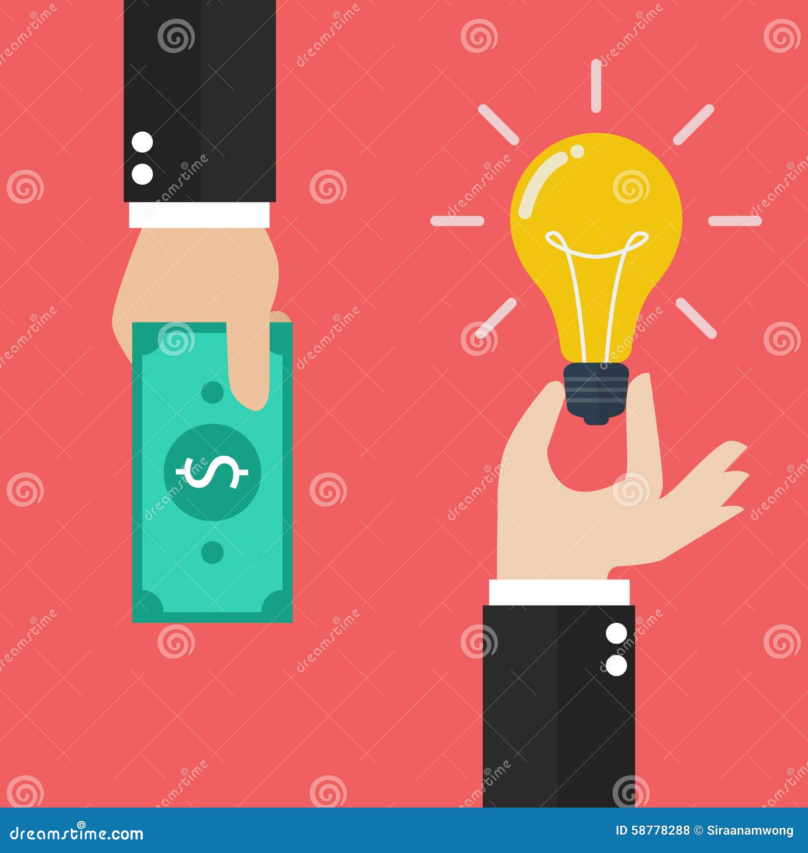 Idee Die Voor Geld Handel Drijven Vector Illustratie - Illustration of ...