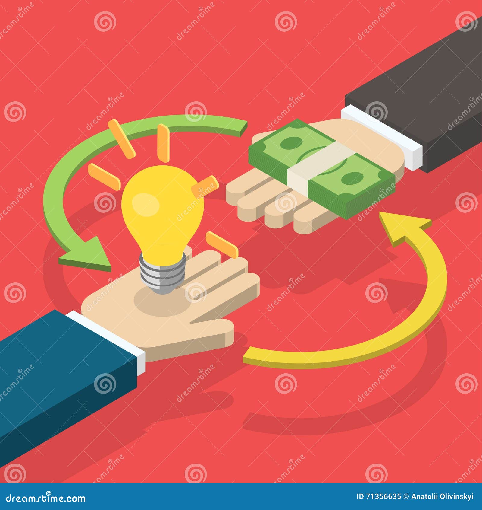 Idee Die Voor Geldconcept Handel Drijven Vector Illustratie ...