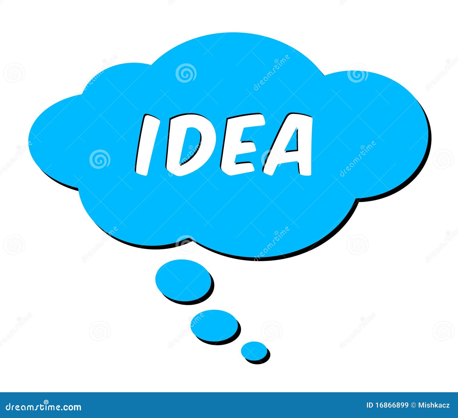 Idee in gedachte bel stock illustratie. Illustration of blauw - 16866899