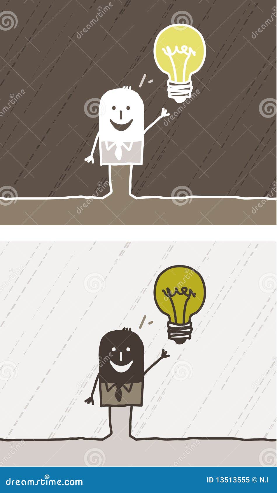 Idee gekleurd beeldverhaal vector illustratie. Illustration of mensen ...