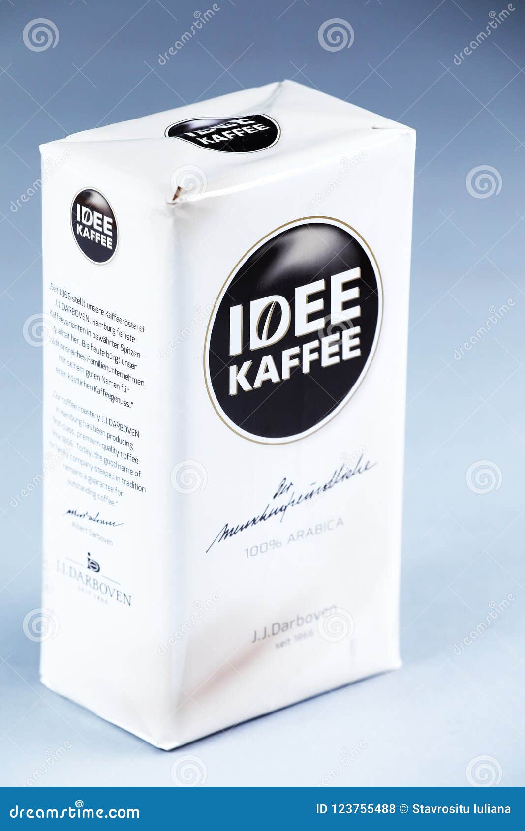 Idee Kaffee Pack of Grounded Coffee, Isolated Editorial Stock Photo ...