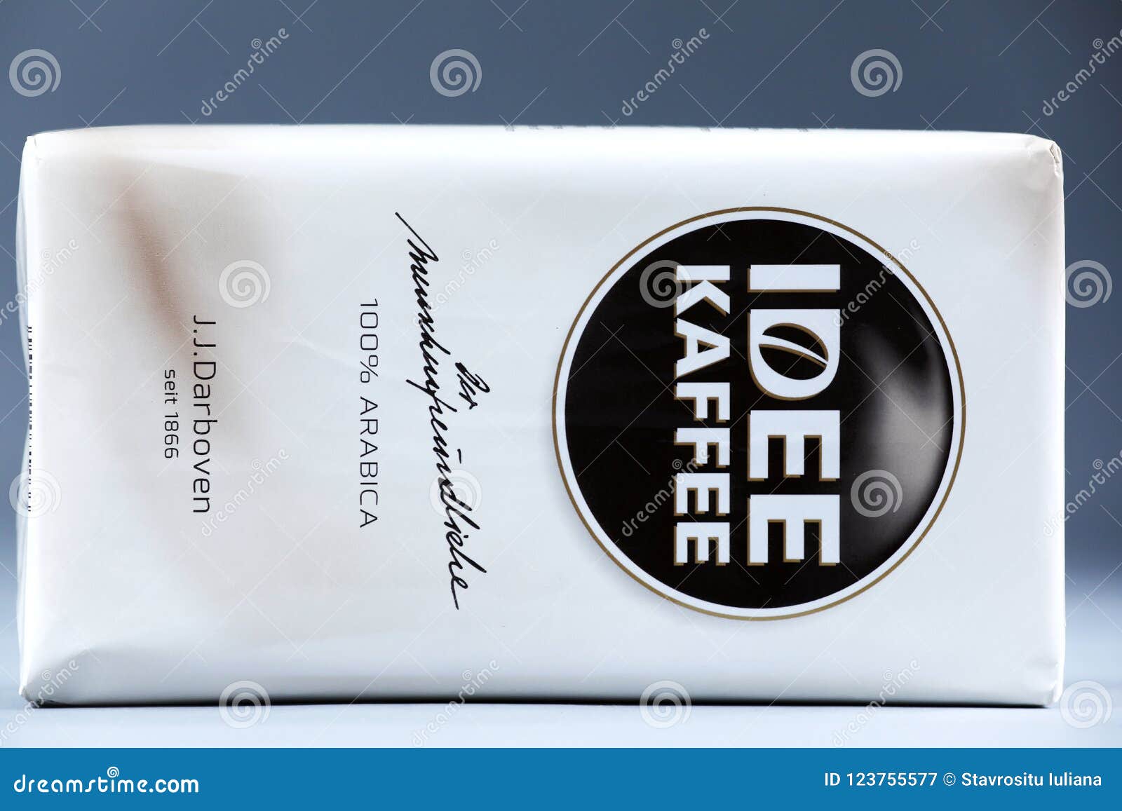 Idee Kaffee Pack of Grounded Coffee, Isolated Editorial Photography ...