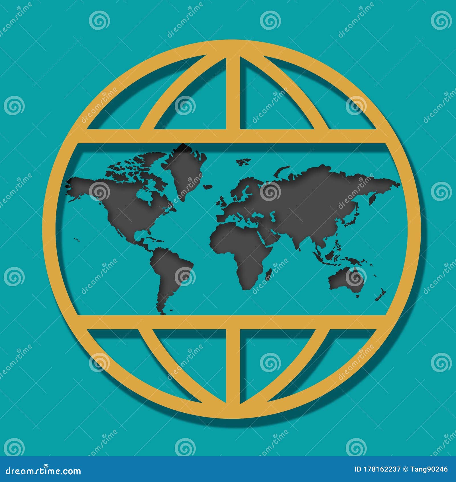 Idee Van De Aarde Met Wereldkaart Van De Bol Stock Illustratie ...