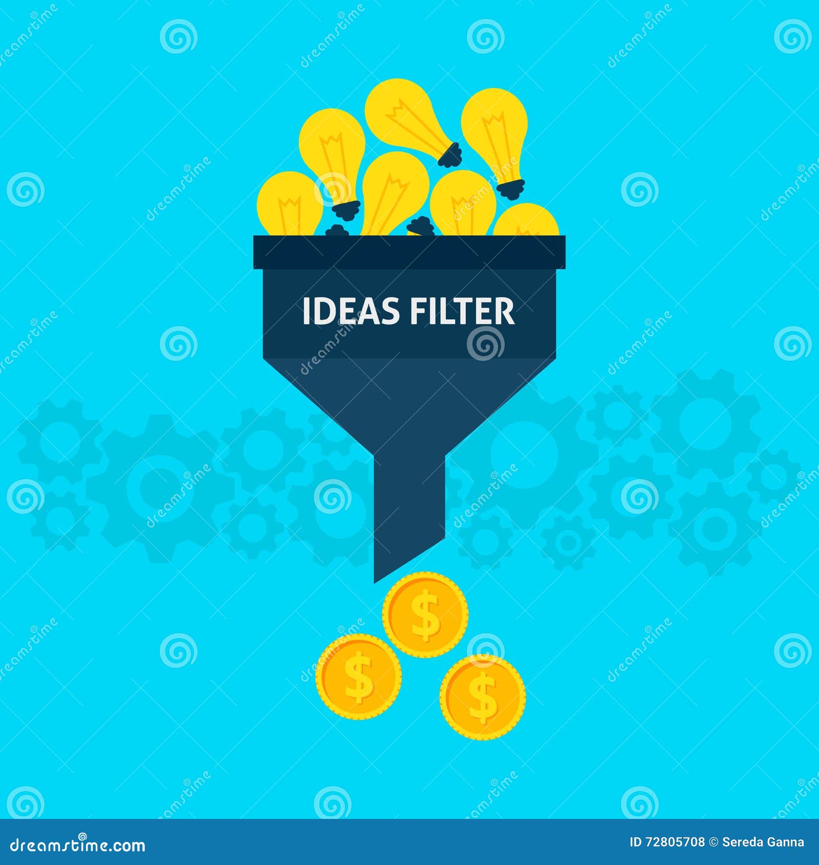 Ideen-Filter-flaches Konzept Vektor Abbildung - Illustration von kegel ...