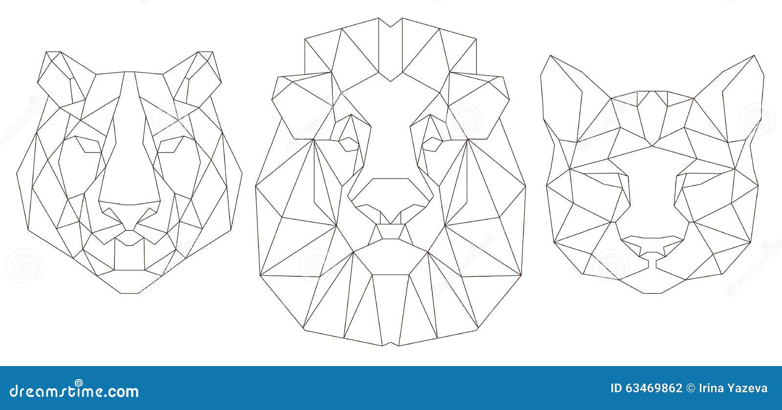 Ideia Dianteira Do ícone Triangular Principal Animal Ilustração do ...