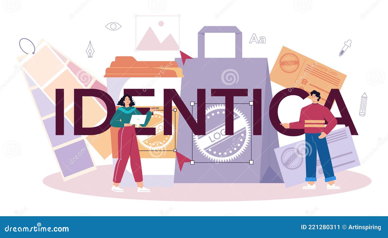 Identica Typographic Header. Graphic Designer Creating Brand Design ...