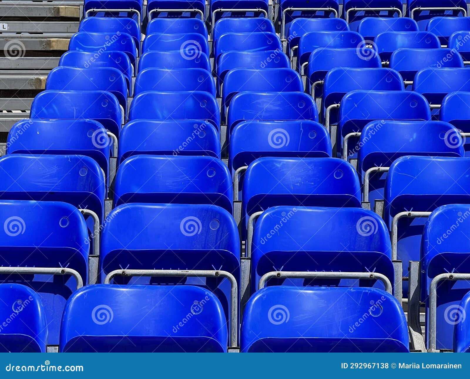 Identical Blue Chairs at the Stadium. Stock Photo - Image of seat ...