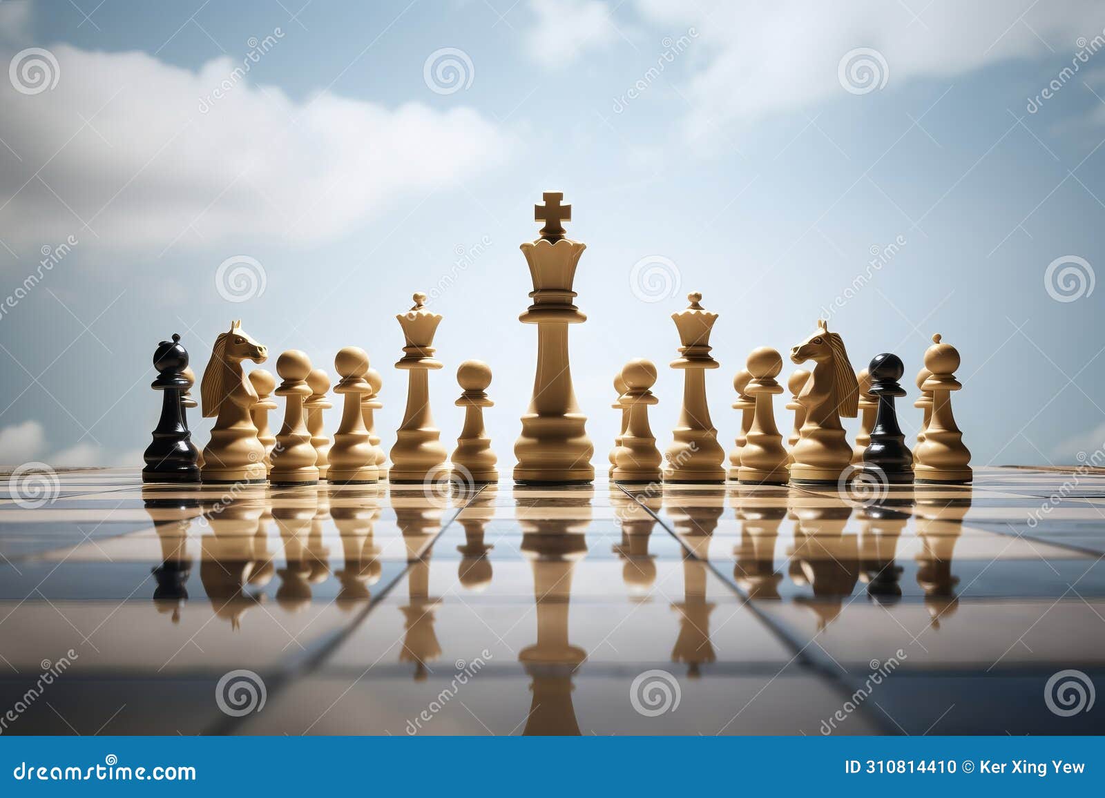 Identical Chess Pieces in a Chess Match Stock Illustration ...