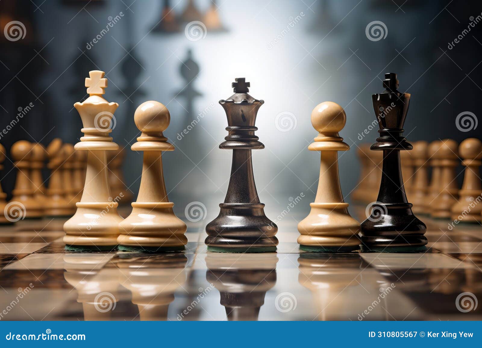 Identical Chess Pieces in a Chess Match Stock Illustration ...