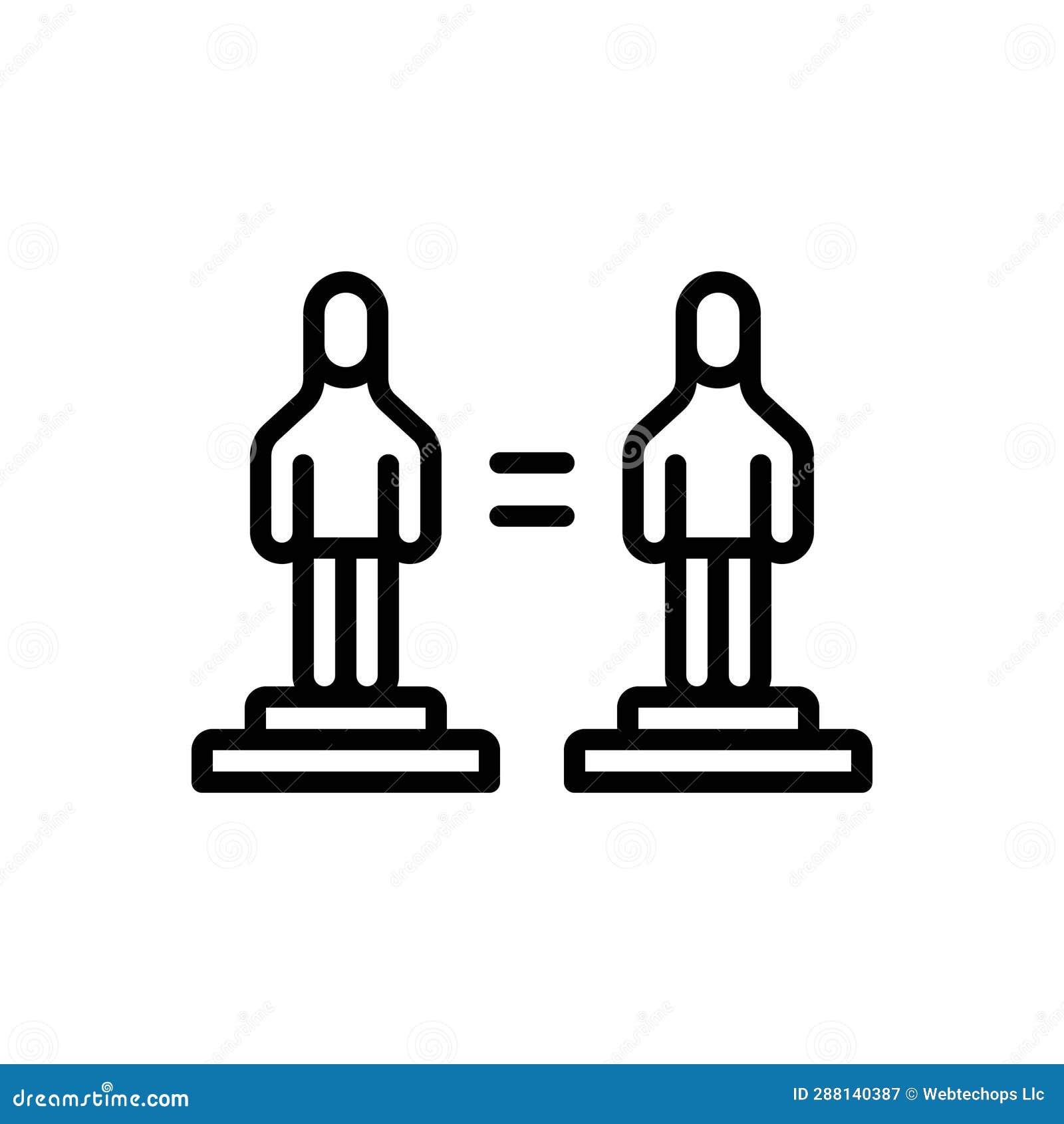 Black Line Icon for Identical, Similar and Twin Stock Illustration ...