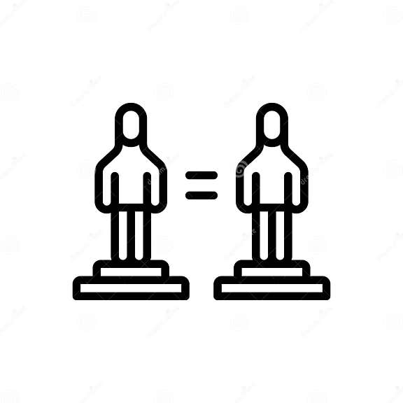 Black Line Icon for Identical, Similar and Twin Stock Illustration ...